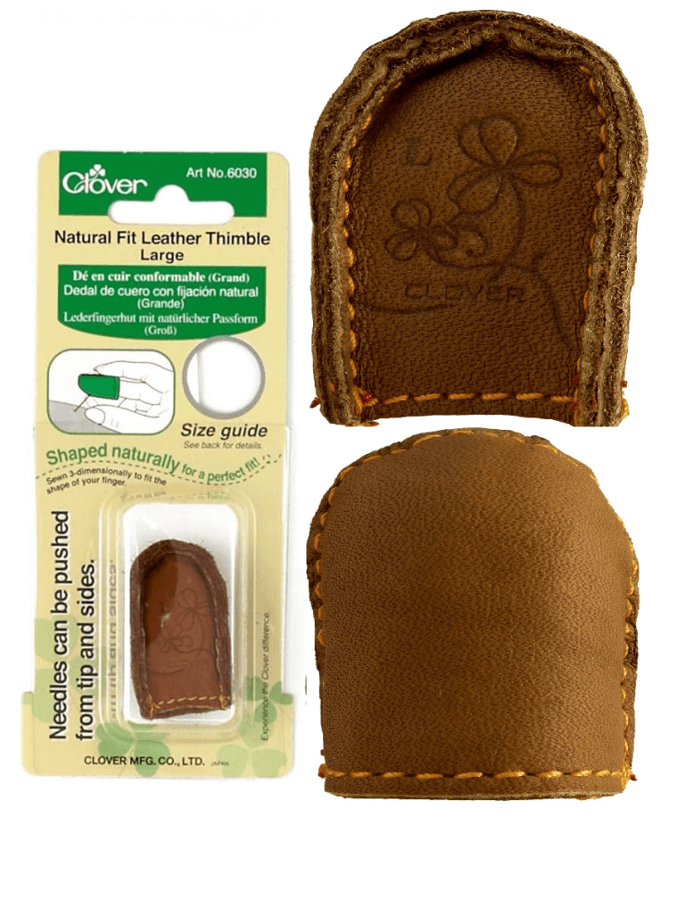 Clover Natural Fit Leather Thimble - Stitch and Go